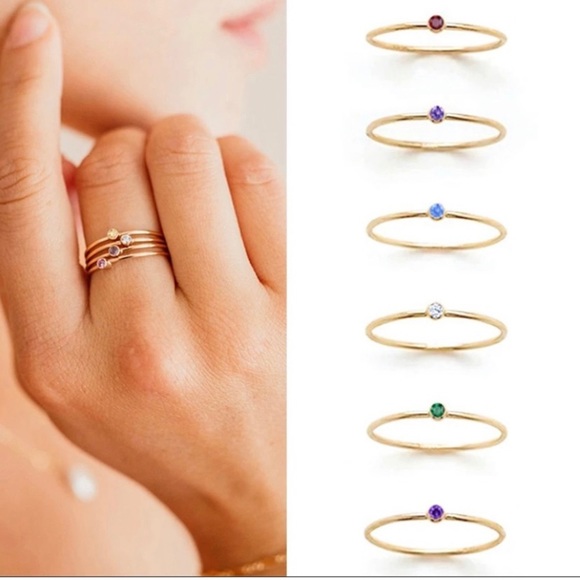 Jewelry | Dainty Minimalist Birthstone Ring | Poshmark